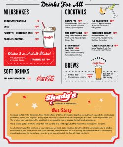 Menu - Shady's Burgers & Brewhaha